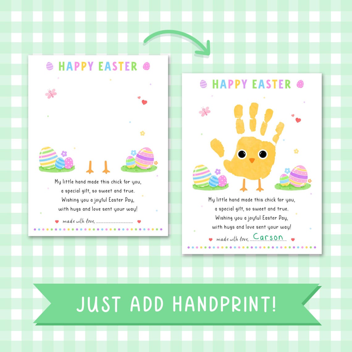 Little Chick With Poem Easter Handprint Craft - Digital Download ...
