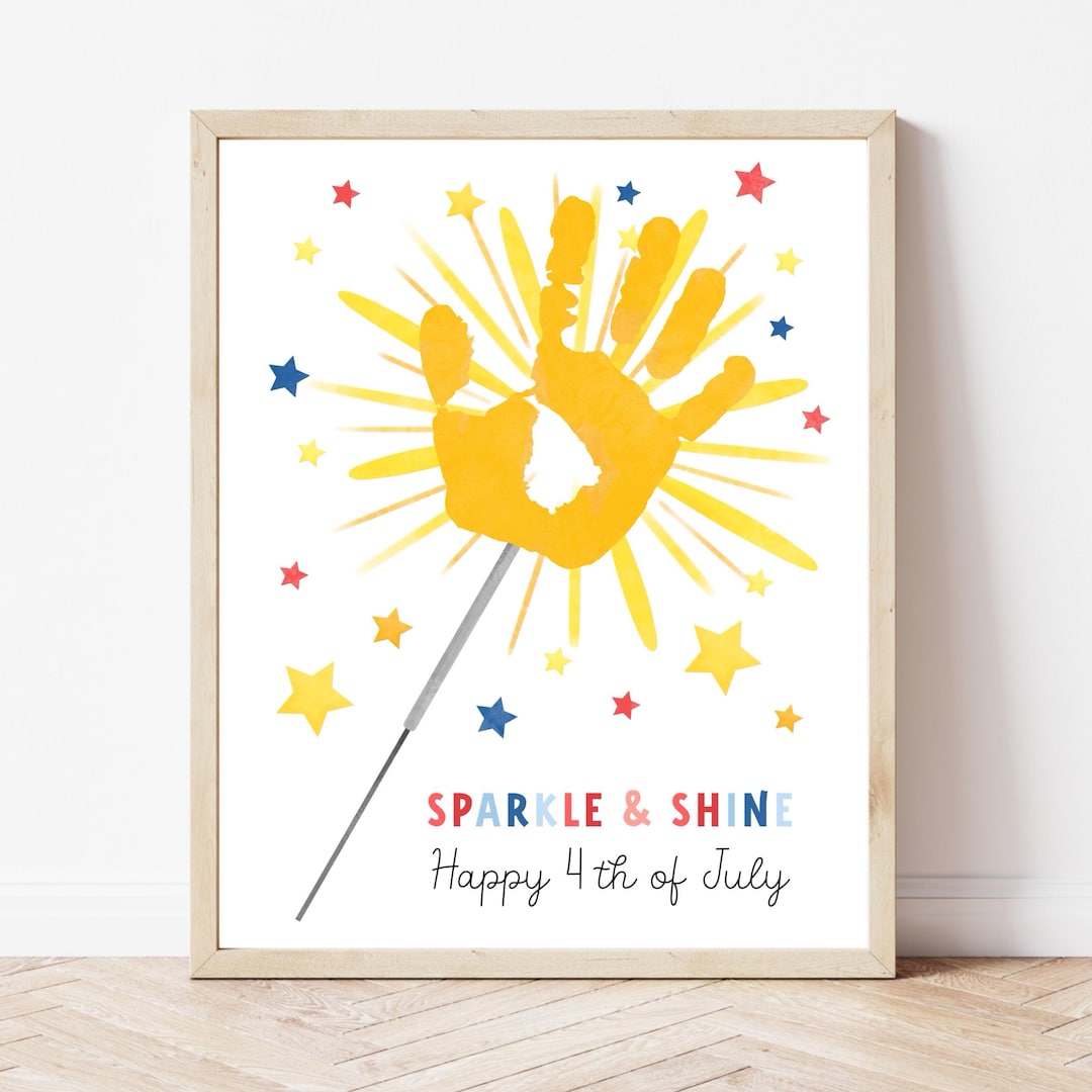 Sparkler Handprint Craft - Digital Download, Printable 4th of July ...
