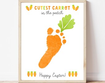 Easter Footprint Art, Crafts for Kids, Cute Little Carrots, Carrot ...