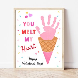You Melt My Heart Valentine Handprint Craft - Digital Download, Ice ...