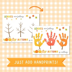 Autumn Leaves Handprint Craft - Digital Download, Fall Handprint Art ...
