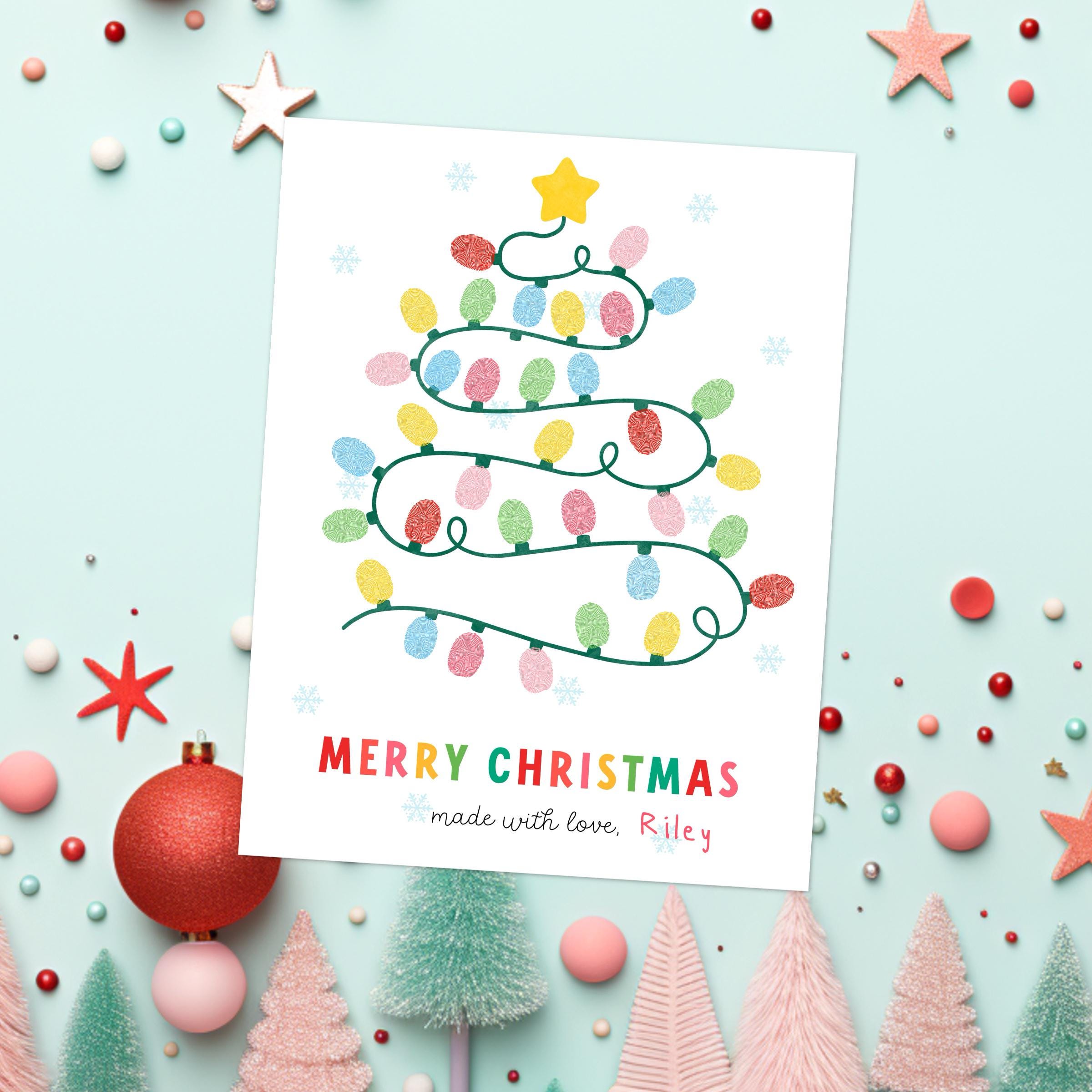 Christmas Tree Fingerprint Craft - Digital Download, Christmas Tree ...