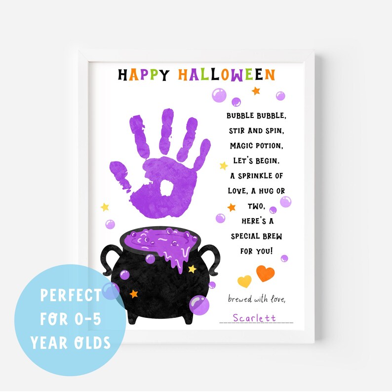 Witch’s Brew With Poem Handprint Craft - Digital Download, Cauldron ...