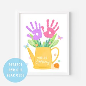 Spring Handprint Craft - Digital Download, Hello Spring Craft ...