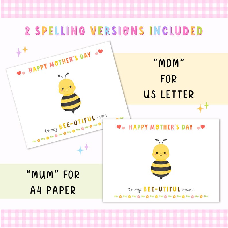 Bee Mother’s Day Handprint Craft - Digital Download, Printable Mother’s ...