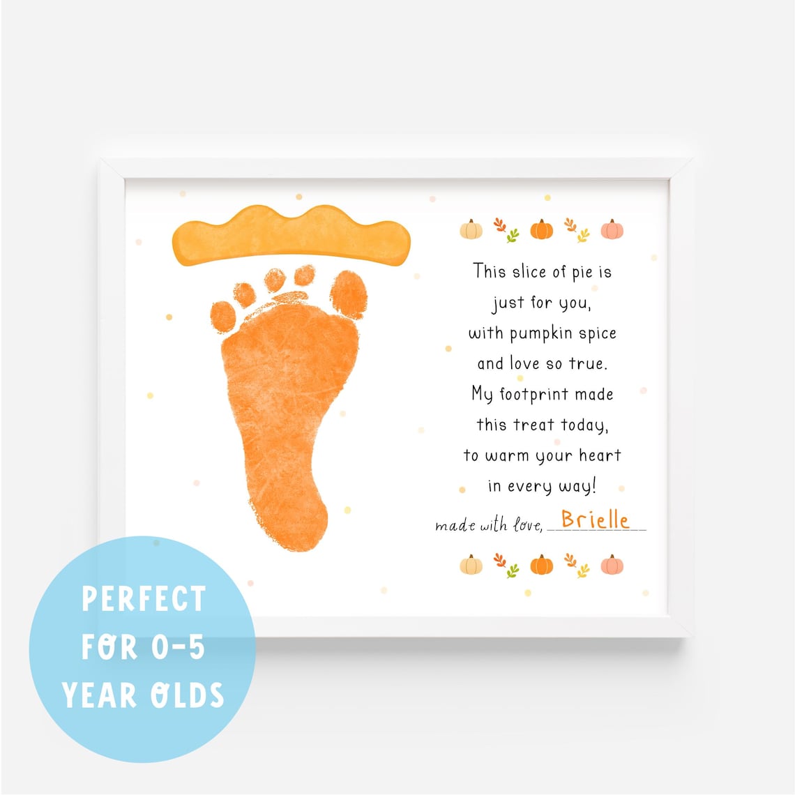 Pumpkin Pie Footprint Craft - Digital Download, Fall Pumpkin Pie ...