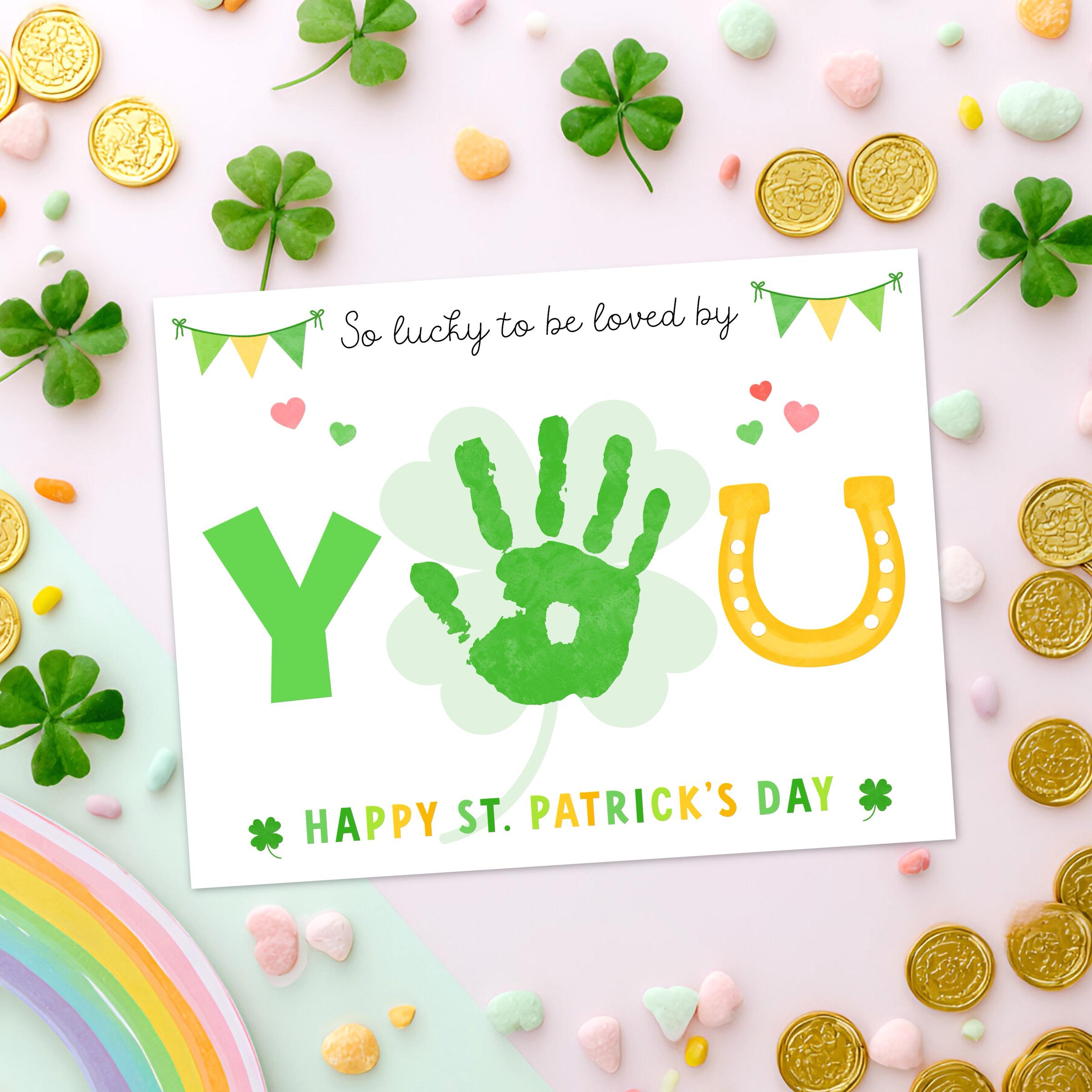 Lucky to Be Loved by You Handprint Craft - Digital Download, St ...