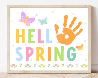 Spring Handprint Craft - Digital Download, Hello Spring Craft ...