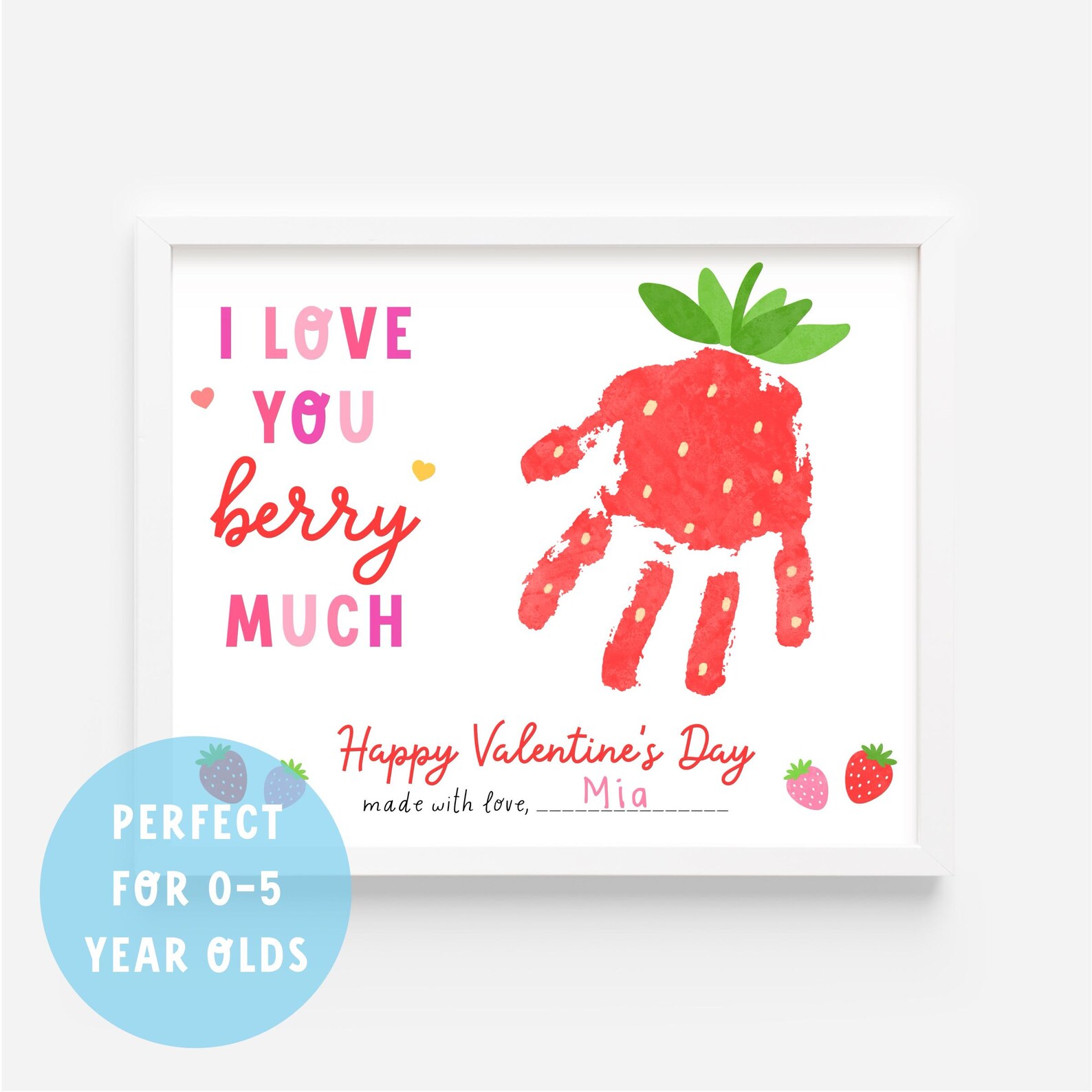 I Love You Berry Much Handprint Craft - Digital Download, Valentine ...