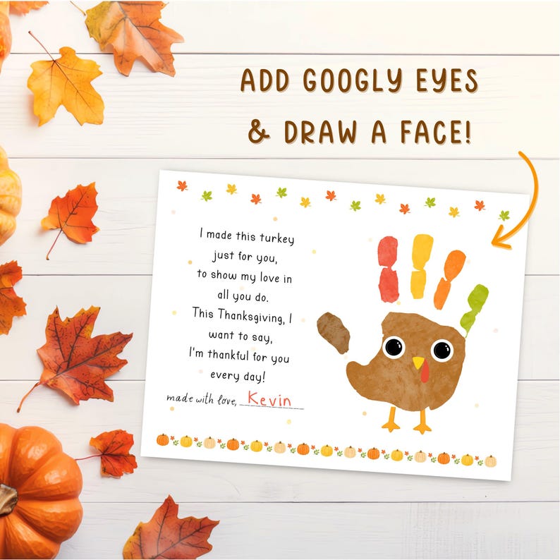 Turkey Poem Handprint Craft - Digital Download, Thanksgiving Handprint ...