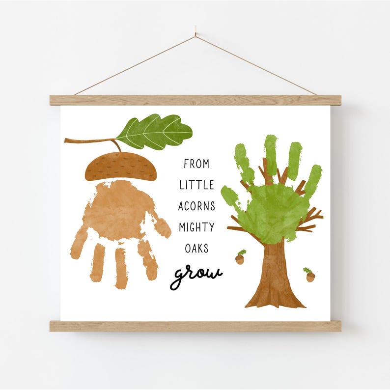 Little Acorns Mighty Oaks Grow Handprint Craft - Digital Download ...