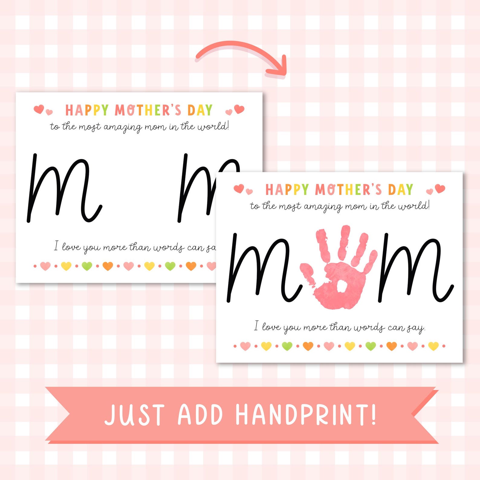 Mother’s Day Handprint Craft - Digital Download, Printable Mother’s Day ...