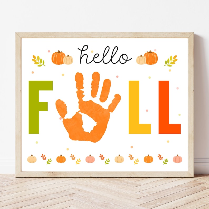 Fall Handprint Craft - Digital Download, Fall Handprint Art Template ...