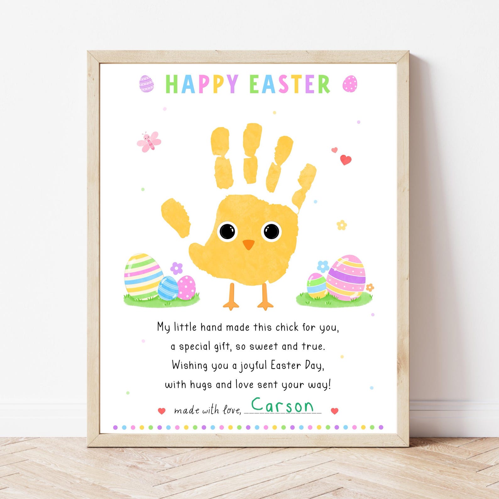 Little Chick With Poem Easter Handprint Craft - Digital Download ...
