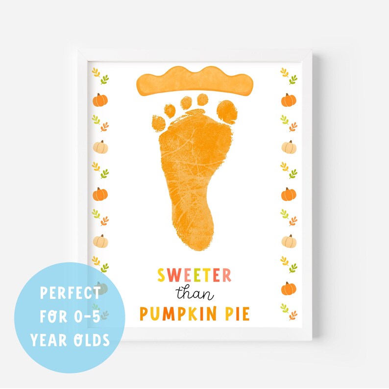 Sweeter Than Pumpkin Pie Footprint Craft - Digital Download, Fall ...