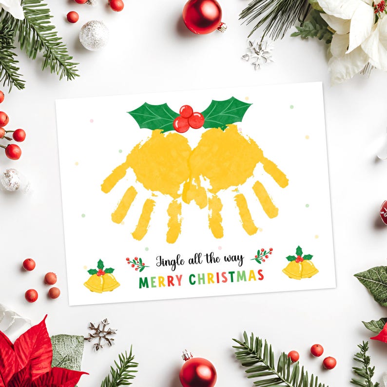 Jingle Bells Handprint Craft - Digital Download, Christmas Handprint ...