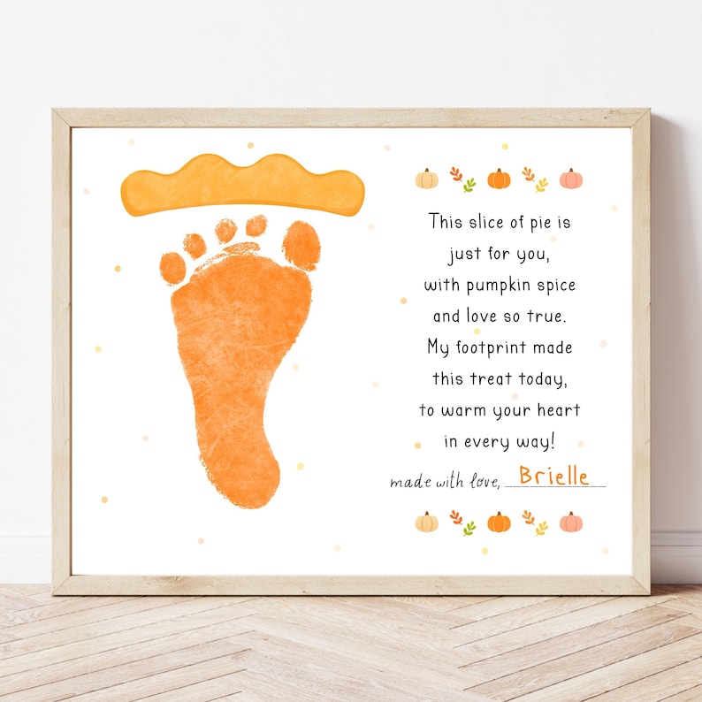 Pumpkin Pie Footprint Craft - Digital Download, Fall Pumpkin Pie ...