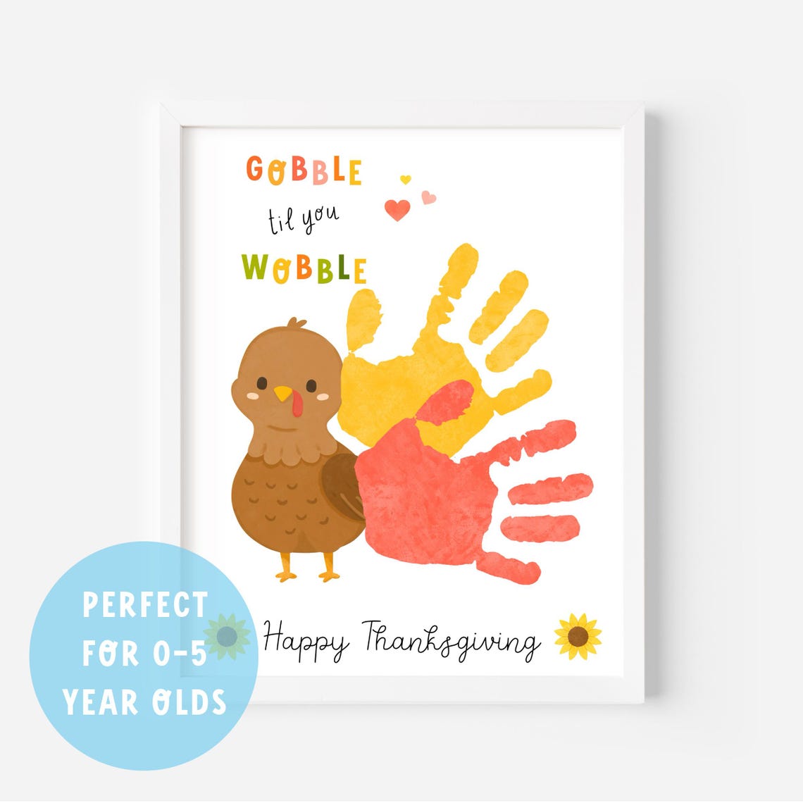 Gobble Til You Wobble Handprint Craft - Digital Download, Thanksgiving ...