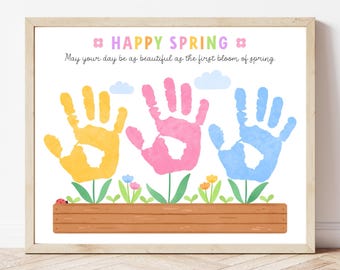 Spring Handprint Craft - Digital Download, Hello Spring Craft ...
