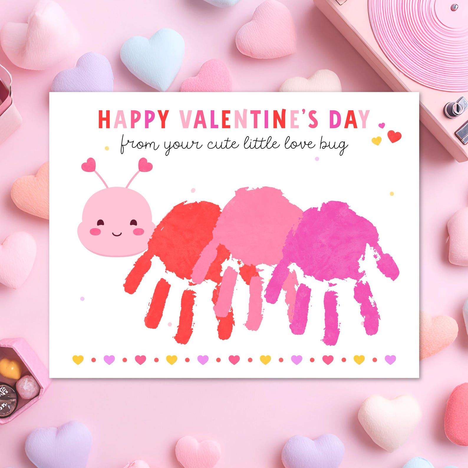 Valentine Love Bug Handprint Craft - Digital Download, Love Bug ...