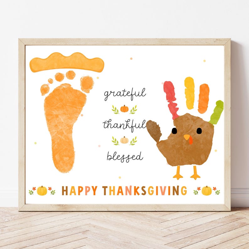 Pumpkin Pie and Turkey Handprint Craft - Digital Download, Thanksgiving ...
