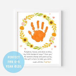 Fall Wreath Handprint Craft - Digital Download, Autumn Wreath Handprint ...
