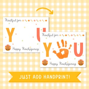 Thankful for You Handprint Craft - Digital Download, Thanksgiving ...