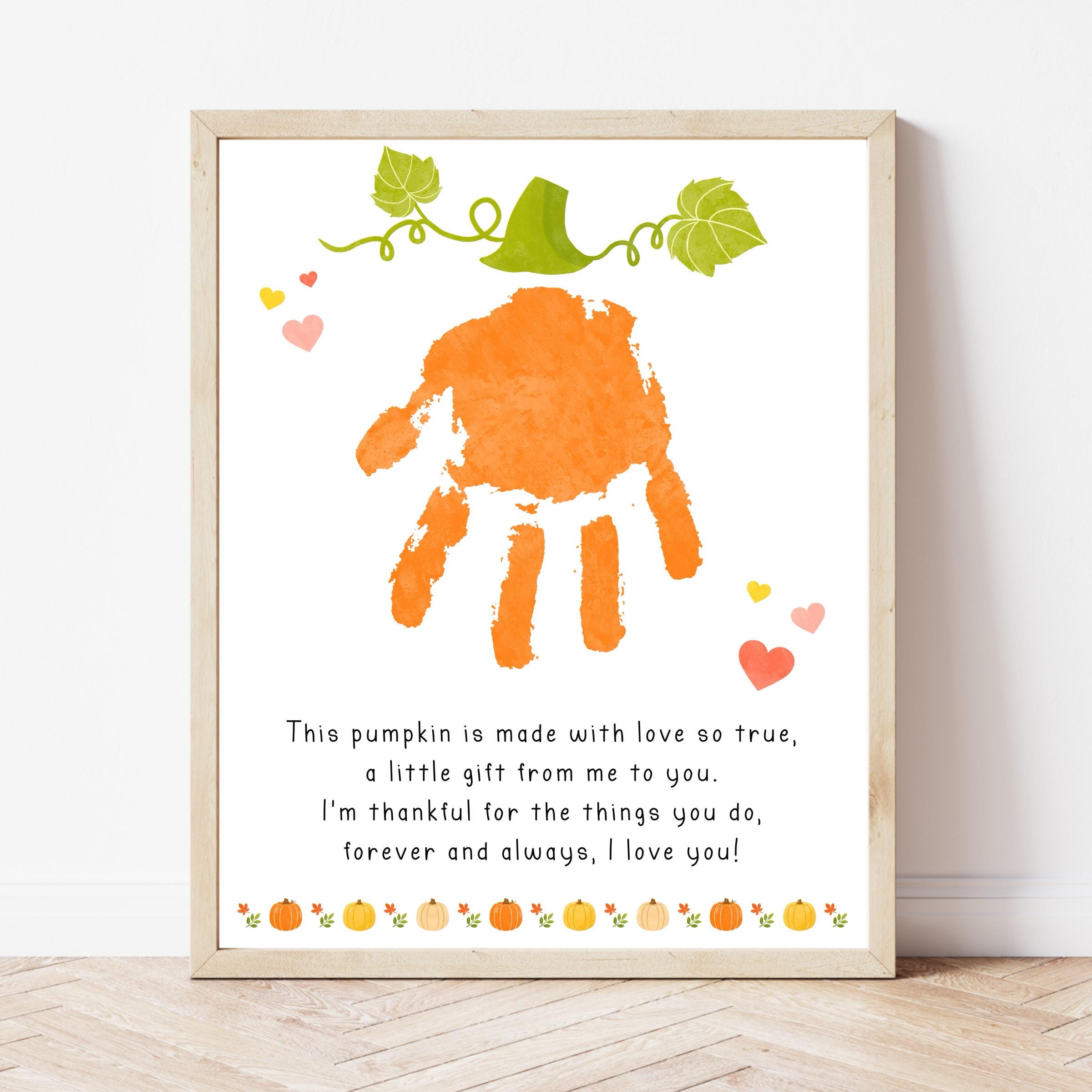 Pumpkin Handprint Craft - Digital Download, Fall Pumpkin Handprint ...