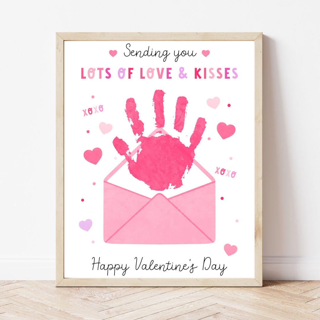 Pink Love Letter Handprint Craft - Digital Download, Valentine’s Day ...
