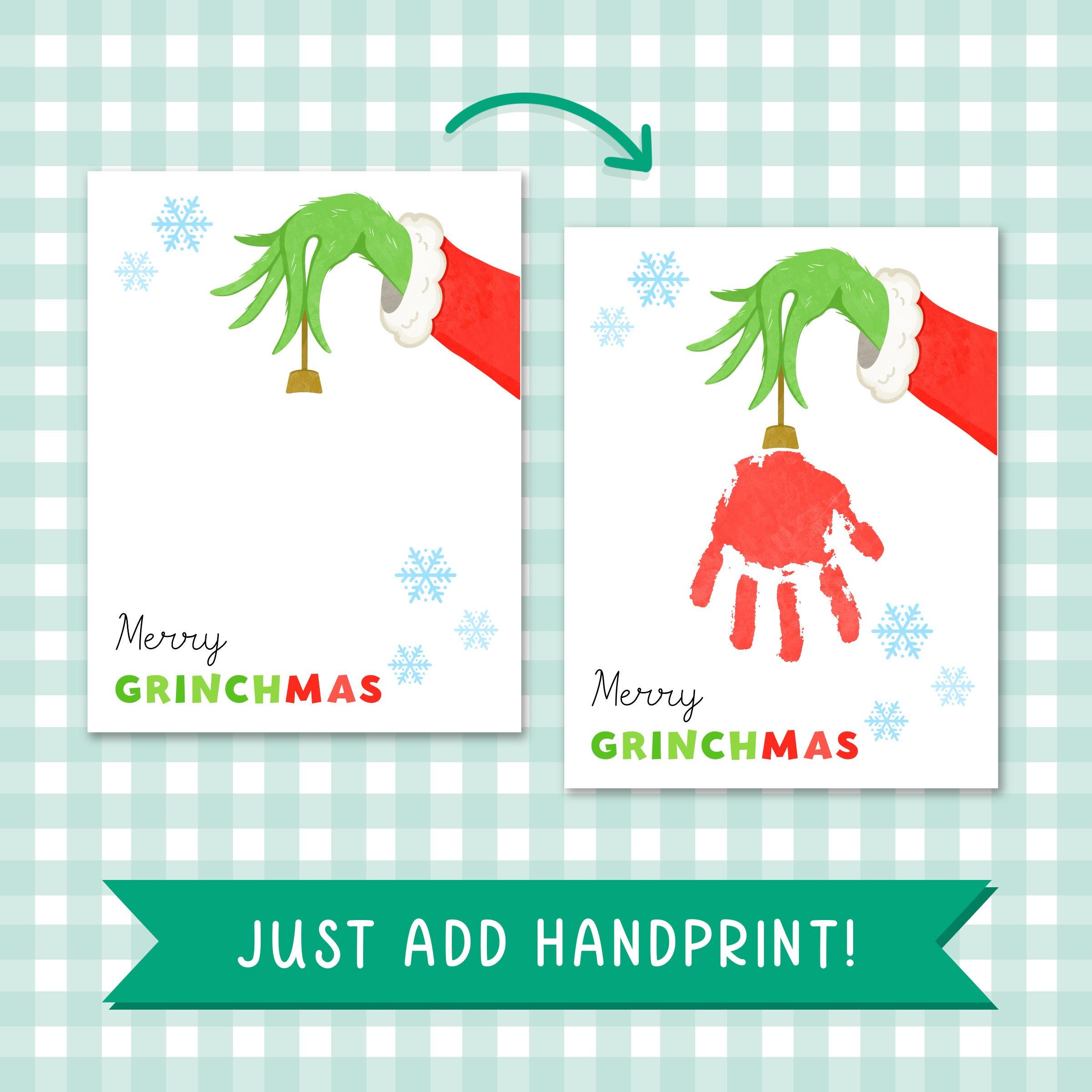 Merry Grinchmas Handprint Craft - Digital Download, Christmas Grinch ...