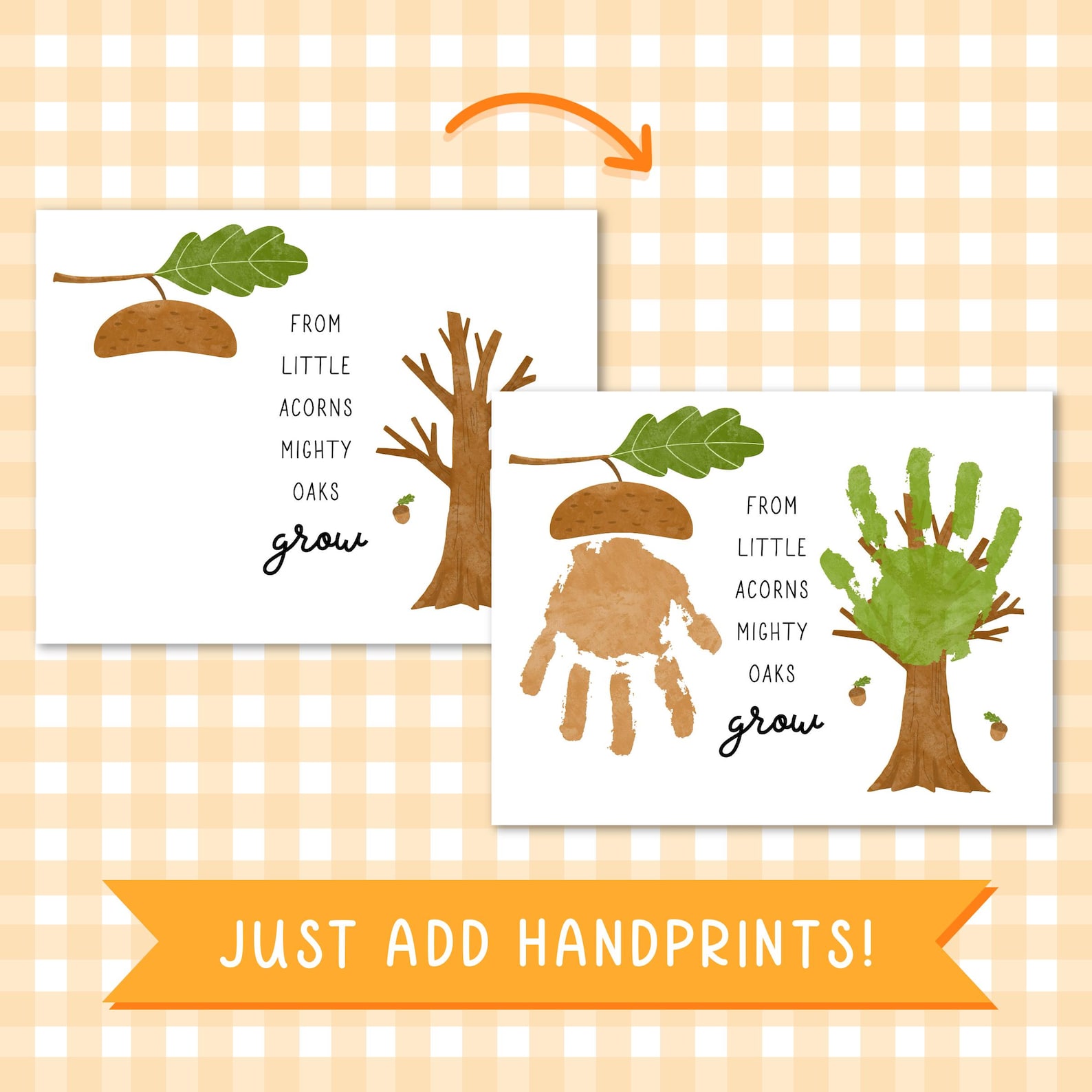 Little Acorns Mighty Oaks Grow Handprint Craft - Digital Download ...