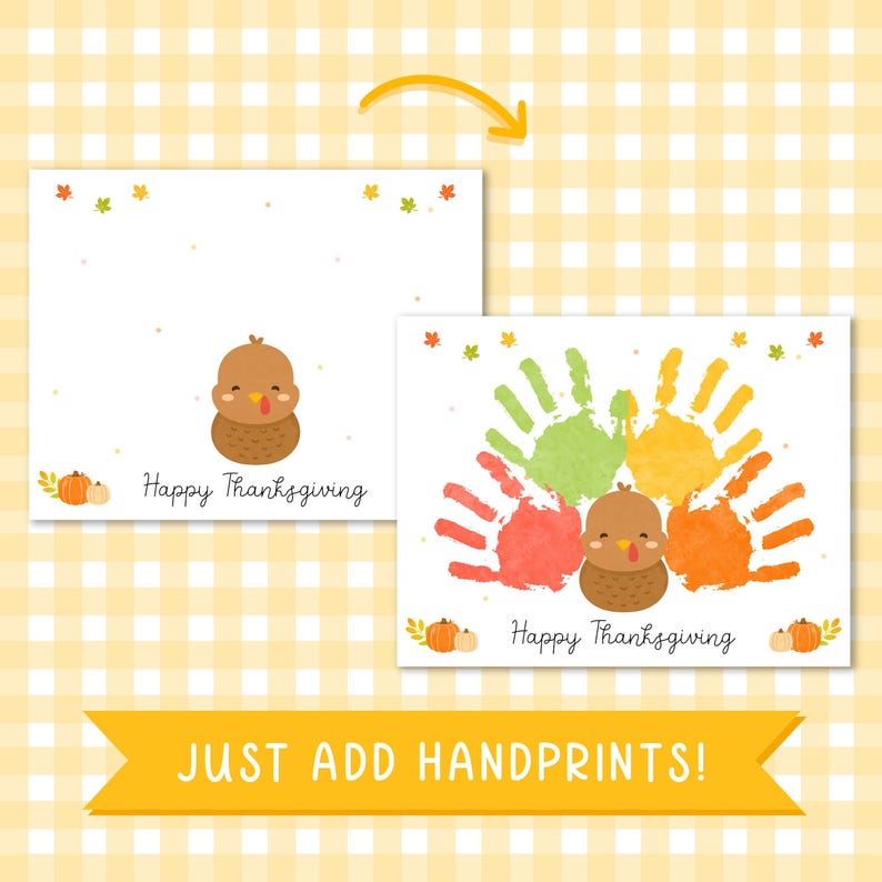 Turkey Feather Handprint Craft - Digital Download, Thanksgiving ...