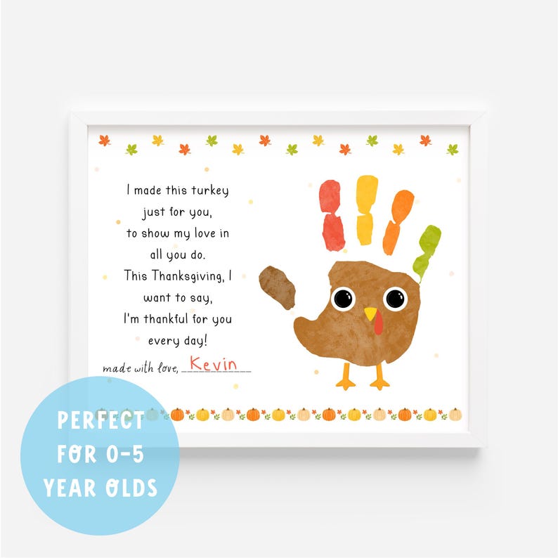 Turkey Poem Handprint Craft - Digital Download, Thanksgiving Handprint ...