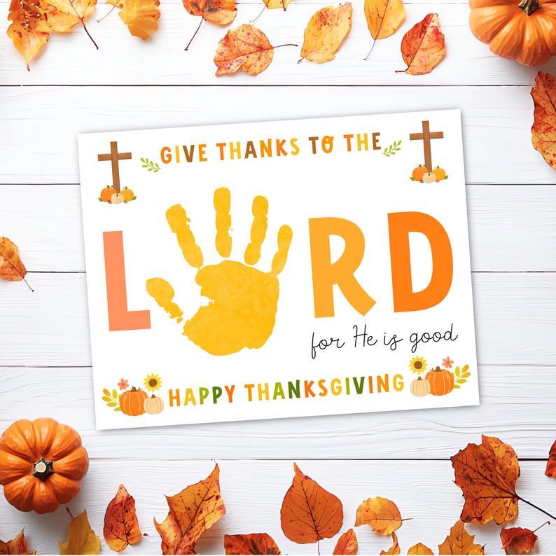 Give Thanks to the Lord Handprint Craft - Digital Download ...