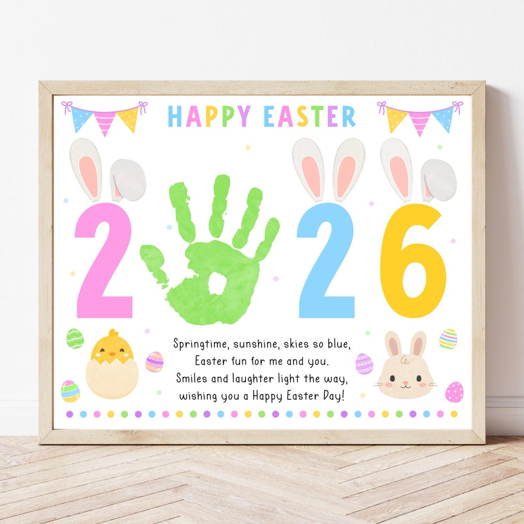 Happy Easter With Poem Handprint Craft - Digital Download, Easter ...
