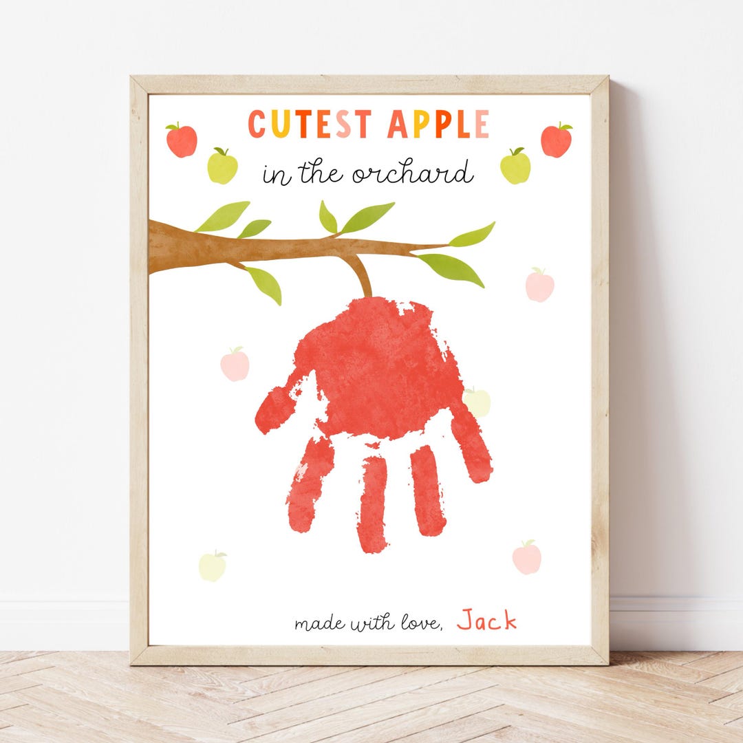 Cutest Apple in the Orchard Handprint Craft - Digital Download, Fall ...