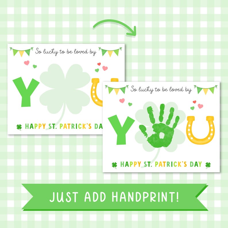 Lucky to Be Loved by You Handprint Craft - Digital Download, St ...