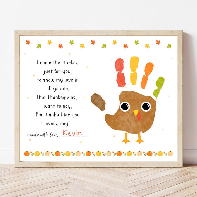 Turkey Poem Handprint Craft - Digital Download, Thanksgiving Handprint ...