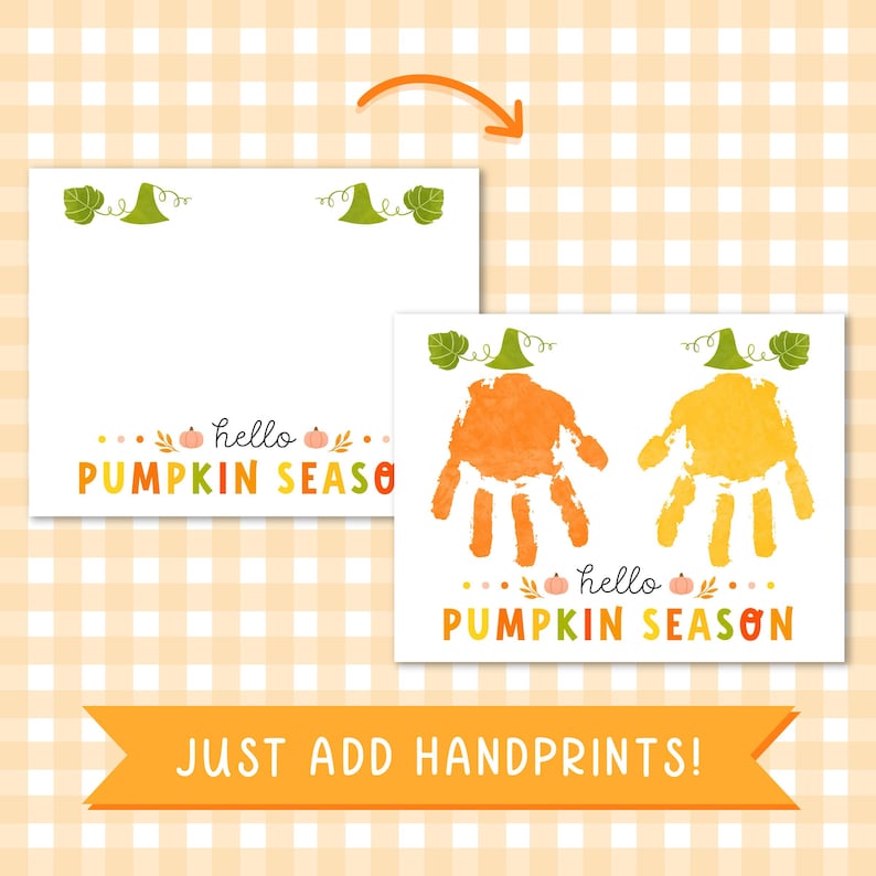Pumpkin Season Handprint Craft - Digital Download, Fall Handprint Art ...