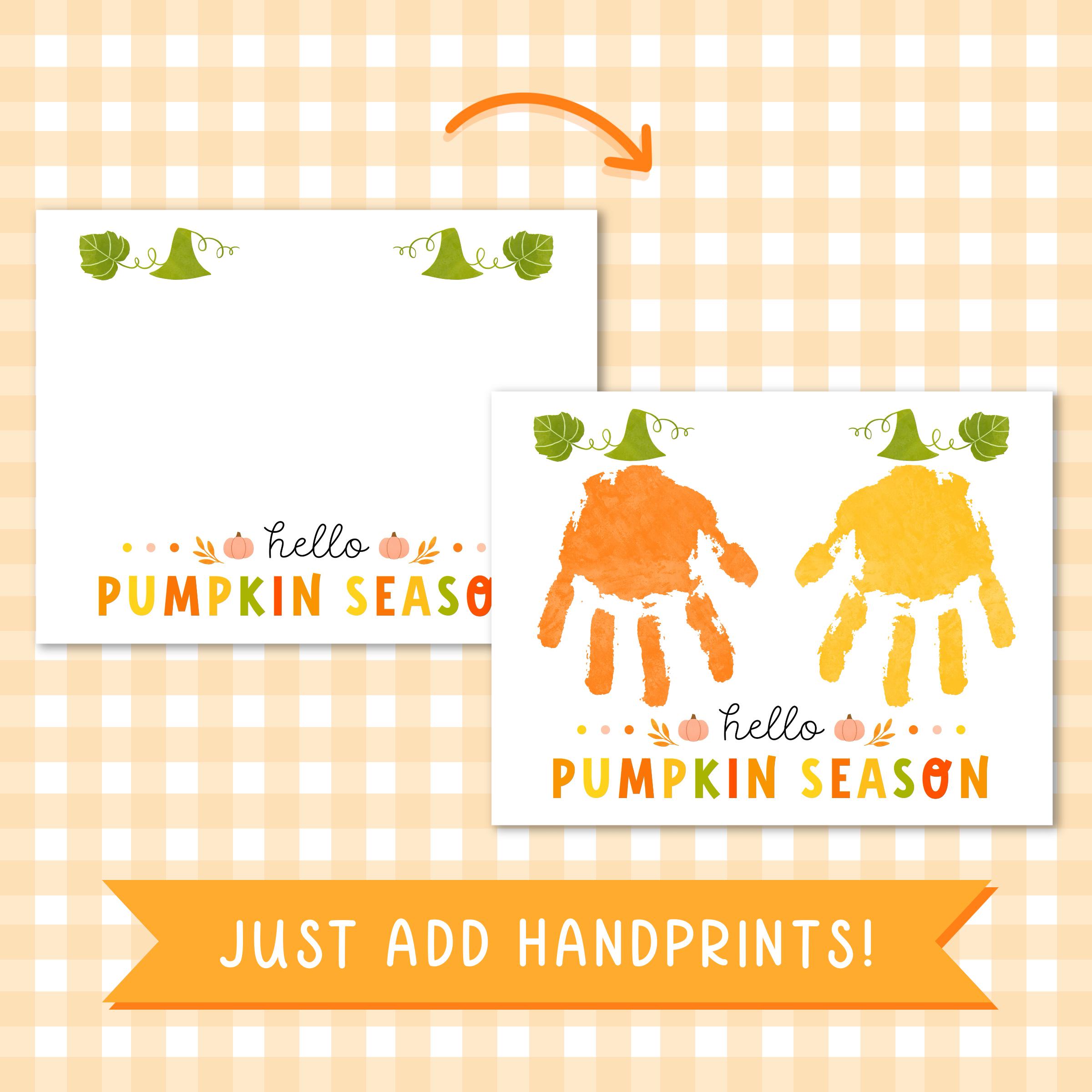 Pumpkin Season Handprint Craft - Digital Download, Fall Handprint Art ...