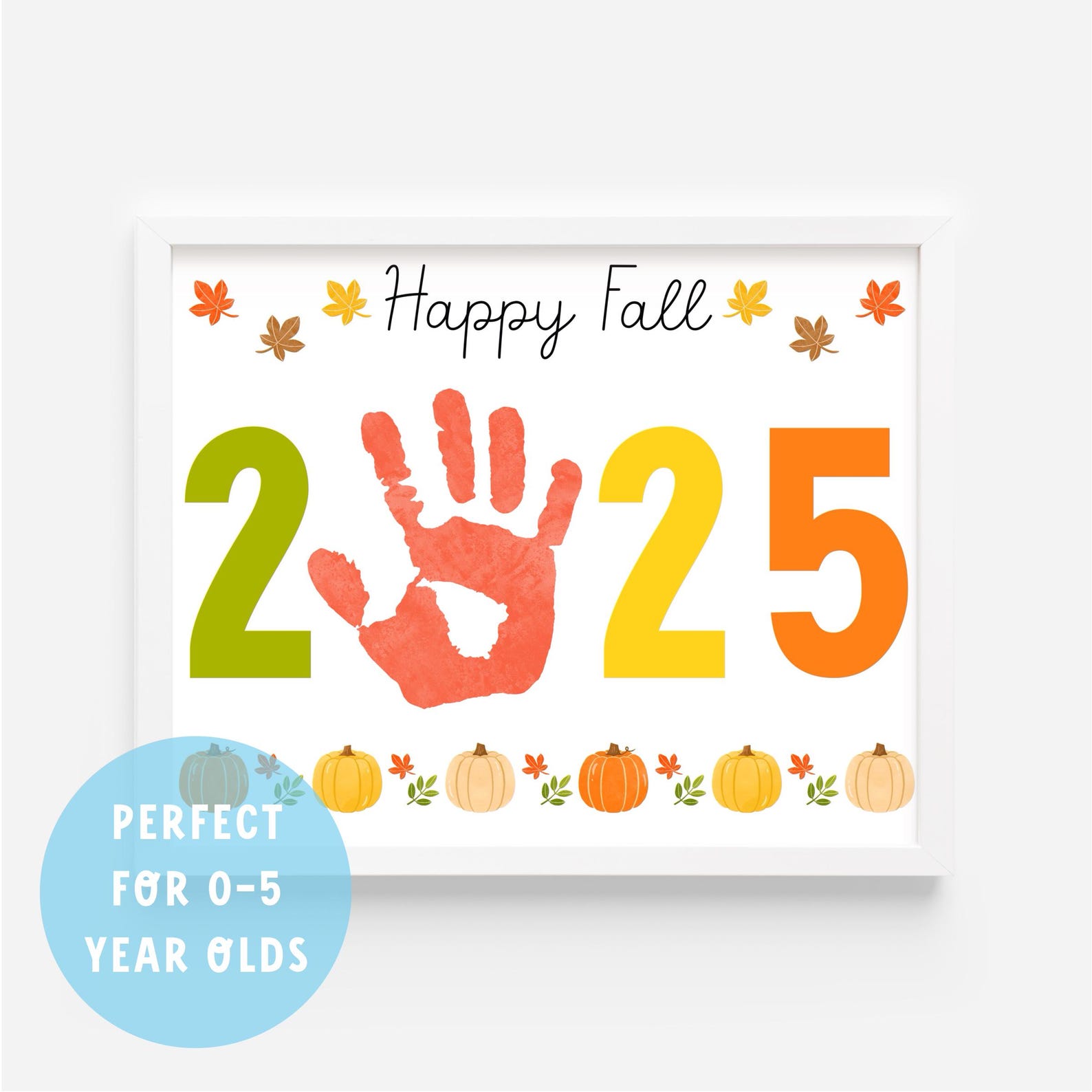 Happy Fall Handprint Craft - Digital Download, Printable Fall Handprint ...