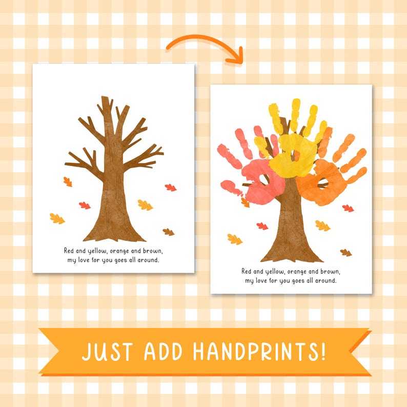 Autumn Tree Handprint Craft - Digital Download, Printable Fall ...