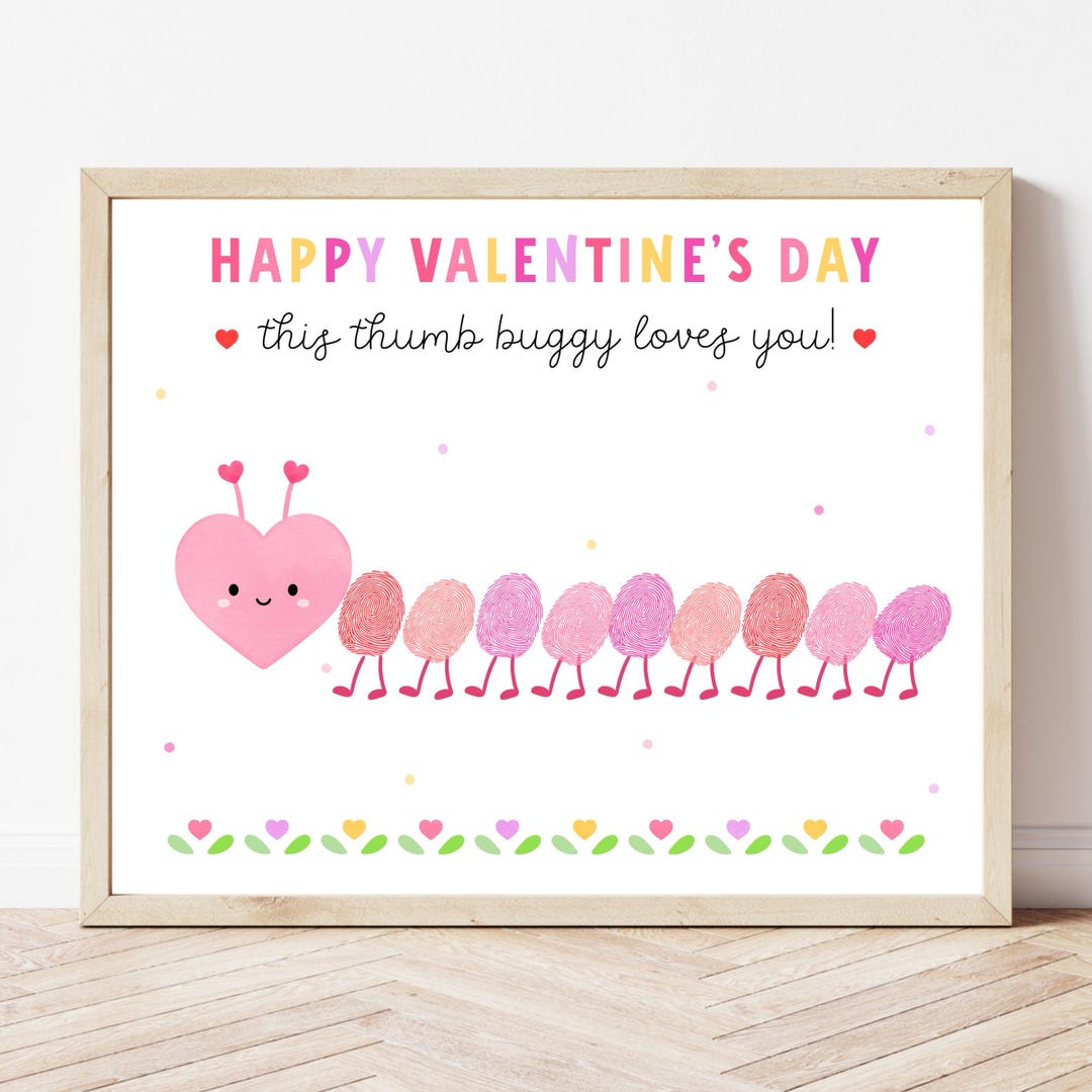 Thumb Buggy Fingerprint Craft - Digital Download, Valentine Fingerprint ...