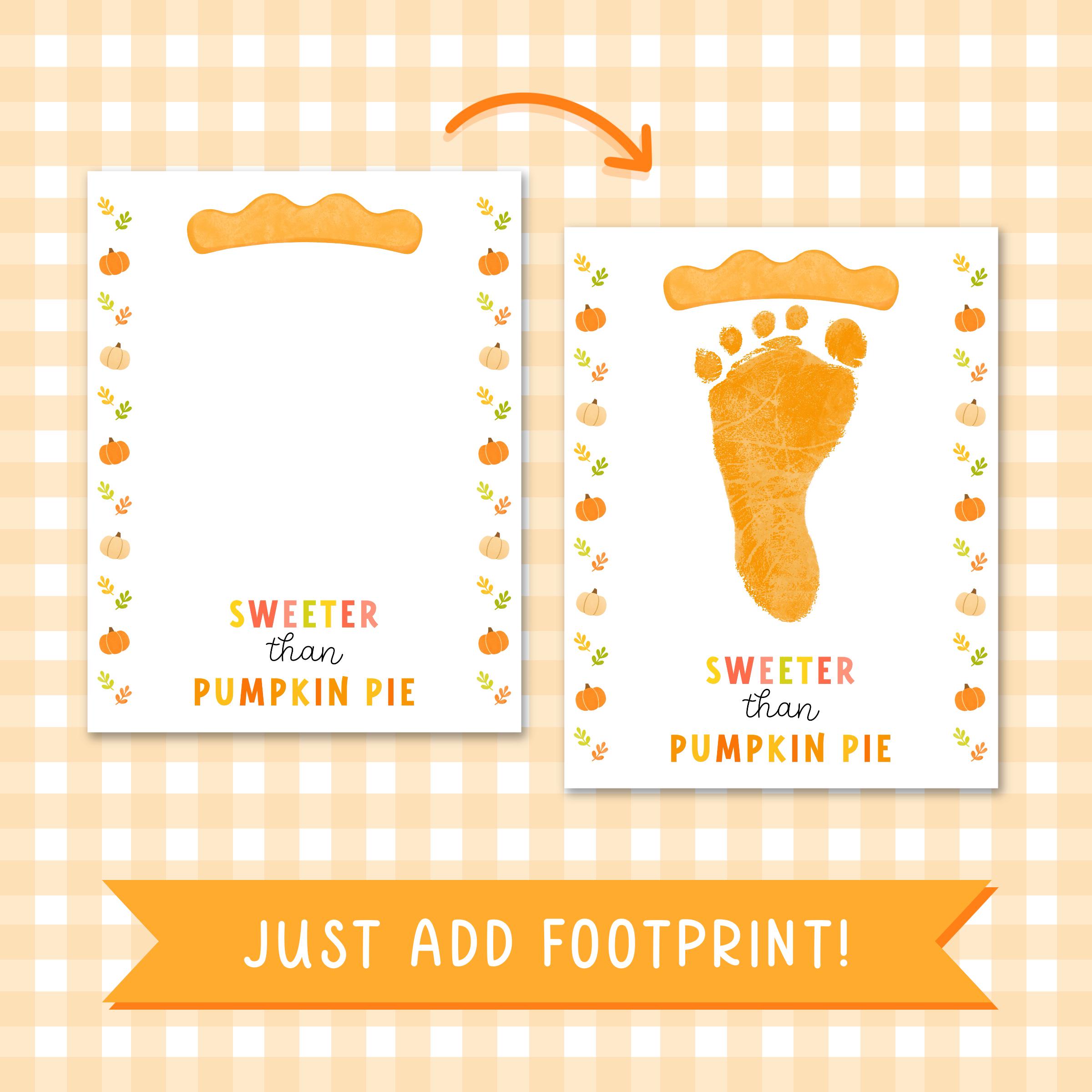 Sweeter Than Pumpkin Pie Footprint Craft - Digital Download, Fall ...