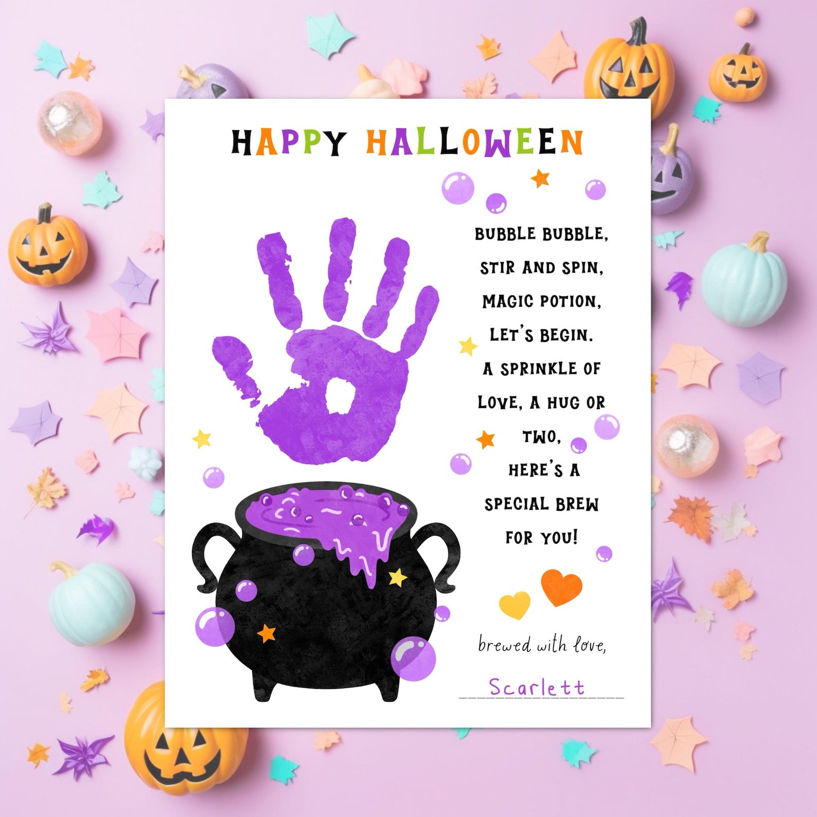 Witch’s Brew With Poem Handprint Craft - Digital Download, Cauldron ...