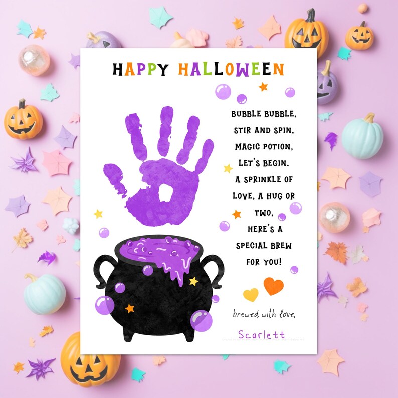 Witch’s Brew With Poem Handprint Craft - Digital Download, Cauldron ...