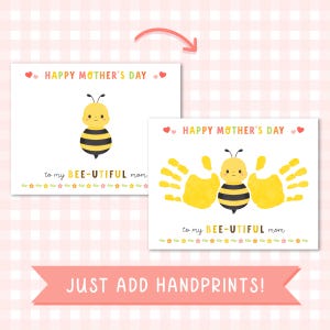 Bee Mother’s Day Handprint Craft - Digital Download, Printable Mother’s ...