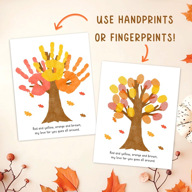 Autumn Tree Handprint Craft - Digital Download, Printable Fall ...