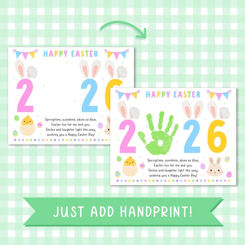 Happy Easter With Poem Handprint Craft - Digital Download, Easter ...