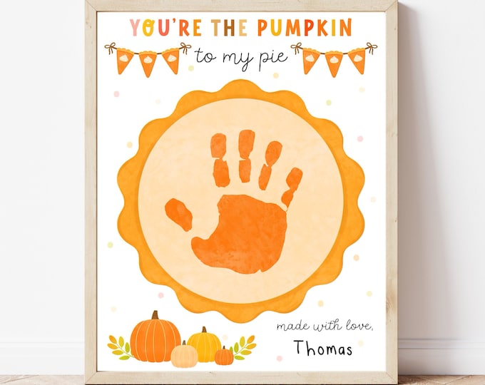 Thanksgiving Pumpkin Pie Handprint Craft Download, 2025 Fall Preschool ...